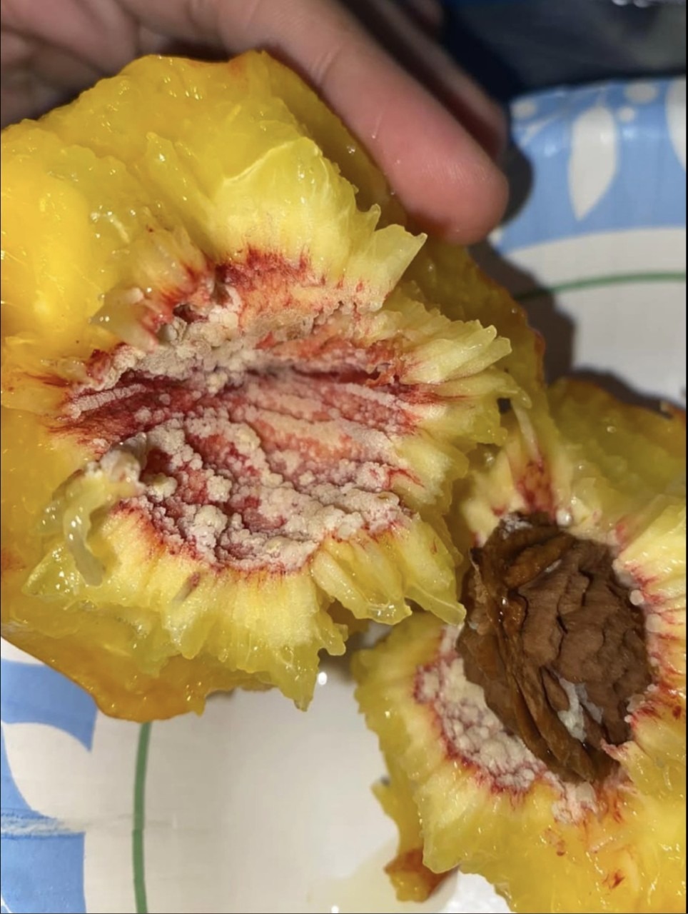 White Stuff on Your Peach Pit – What Does It Mean? – Soup Lovers